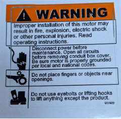 Motor Warning Sticker | 6035 - H&W